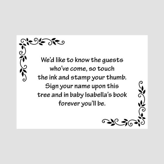 Thumbprint Fingerprint Tree Guest Book By WillowTreeArtworks