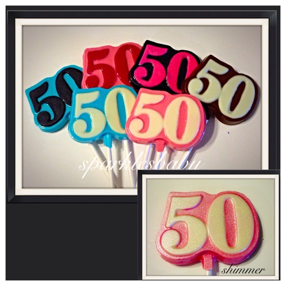 Number 50 Chocolate Lollipops 50th Chocolate lollipop favors