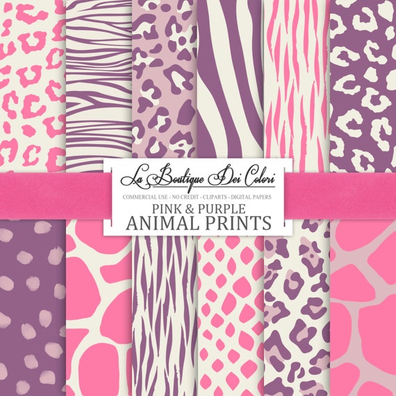 Pink and Purple Animal prints digital by LaBoutiqueDeiColori