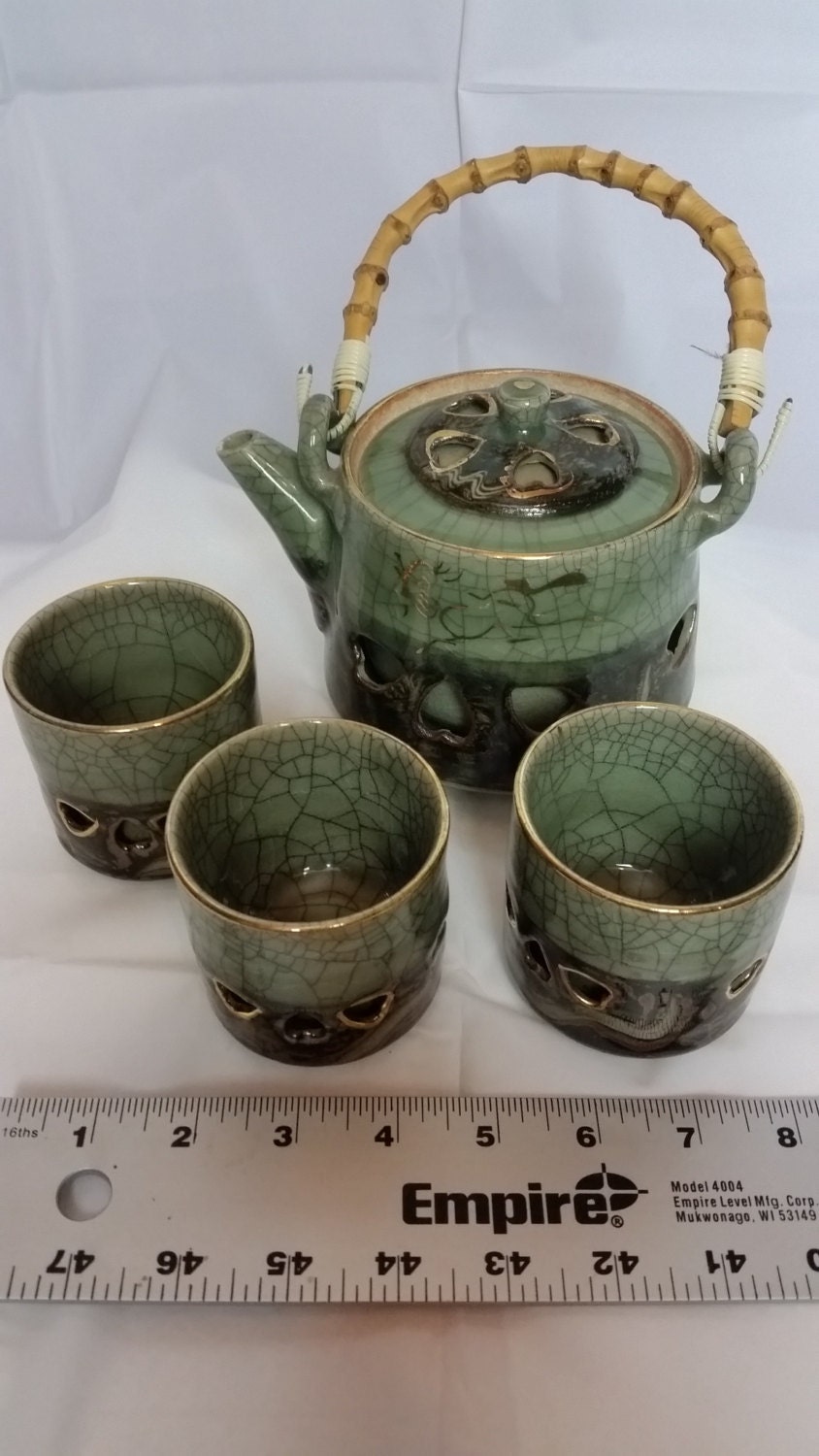 Vintage Hand-Painted Soma Ware Japanese Tea Set – 1960’s – Haute Juice