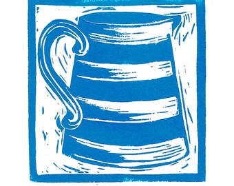 Sardines: food theme lino cut prints available in black and