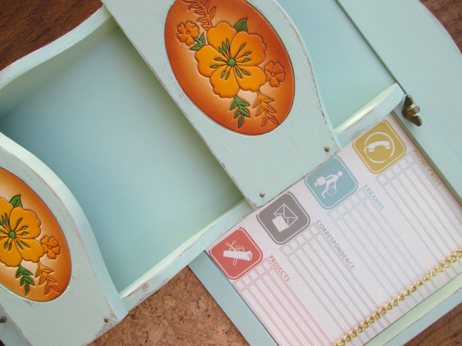 Memo / Cork / Bulletin Board – Letter Holder – Key Holder – Vintage ...