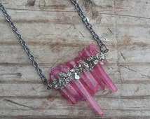 Popular items for pink crystal pendant on Etsy