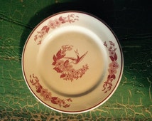 Jackson China Restaurant Plate In Hummingbird Pattern