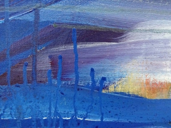 Original abstract art acrylic drip painting bright by artJMOB