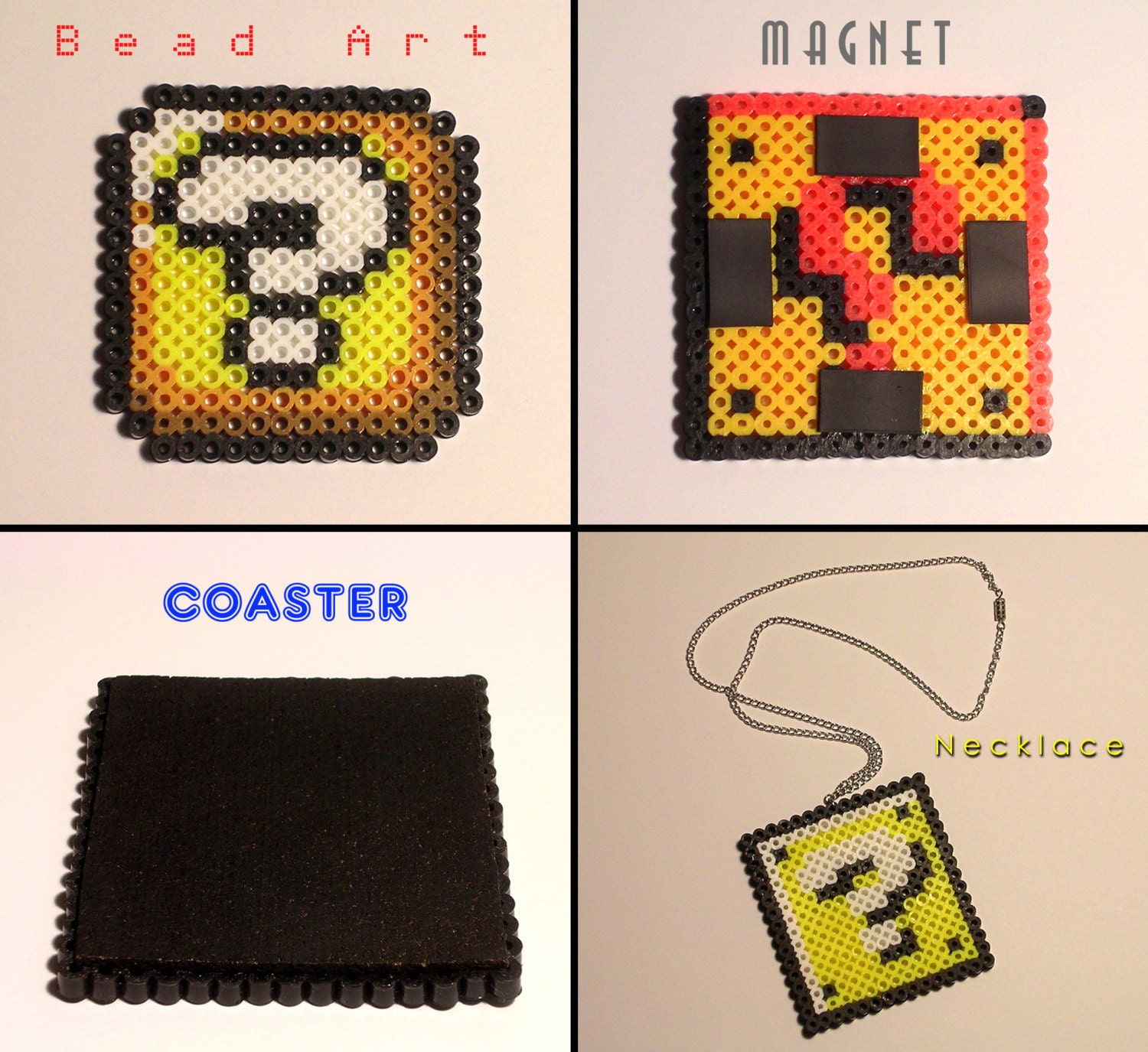 SUPER MARIO BROS. Question Block Pixel Bead Sprite by KiNoKoSHOP