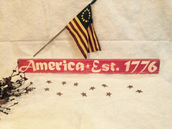 America Est. 1776 sign. rustic signs wooden sign. by StarrEvents