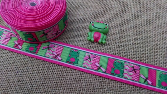 Frog Ribbon with Center, Frog Resin, Frog Ribbon, Spring Ribbon, Hair ...