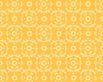 Yellow damask fabric | Etsy