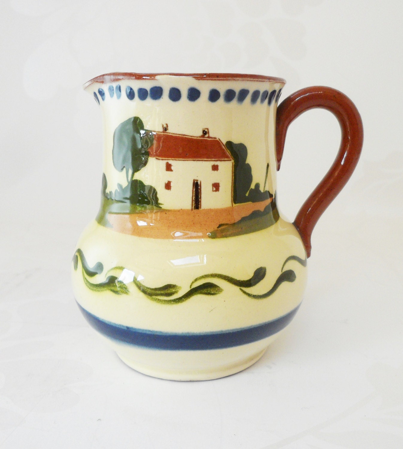 Jug Watcombe Pottery Aller Vale Cottage Design Motto Ware Hand Painted ...