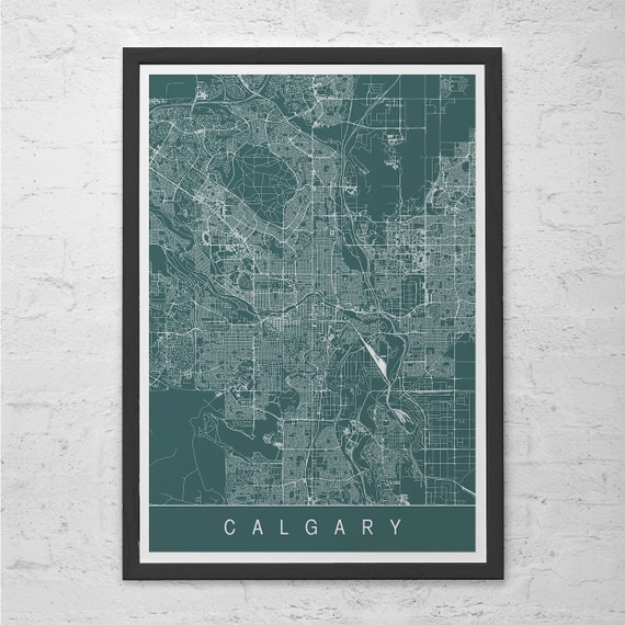CALGARY CITY MAP Art Print Line Art City Map Calgary
