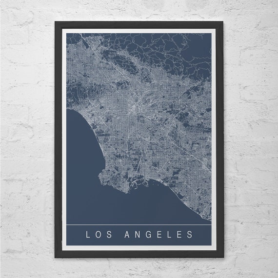 LA MAP PRINT Line Art City Map Los Angeles California Map