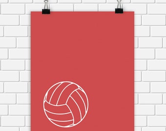 Volleyball wall art | Etsy