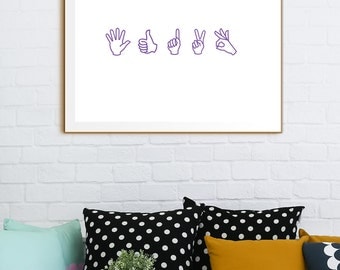 Sign language poster | Etsy
