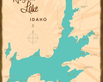 Hayden lake id map | Etsy