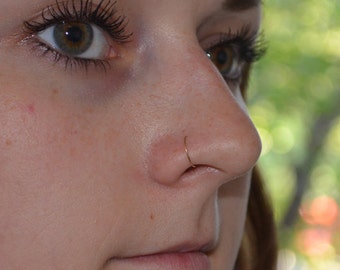 Small Nose Ring 20g Gold nose piercing Tragus by BrightBDesigns