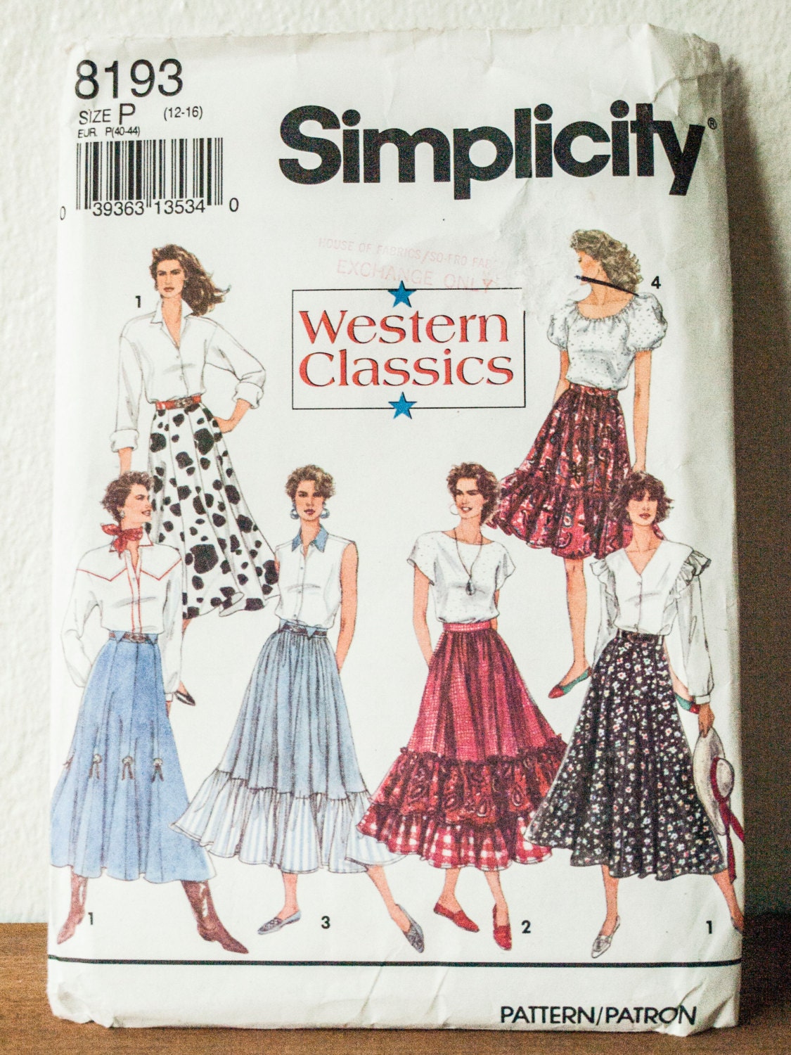 Simplicity Women’s Western Skirt Pattern, Woman’s Southwest Skirt, Long ...