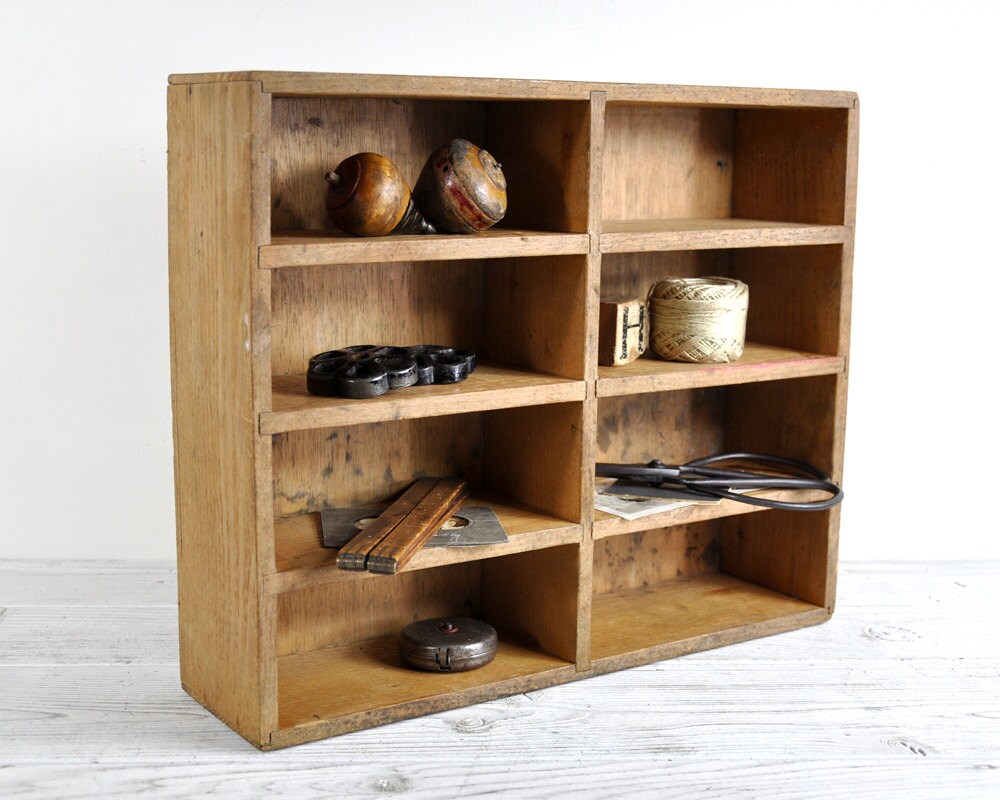 Vintage Divided Wood Box, Storage Box, Wood Organizer, Industrial ...