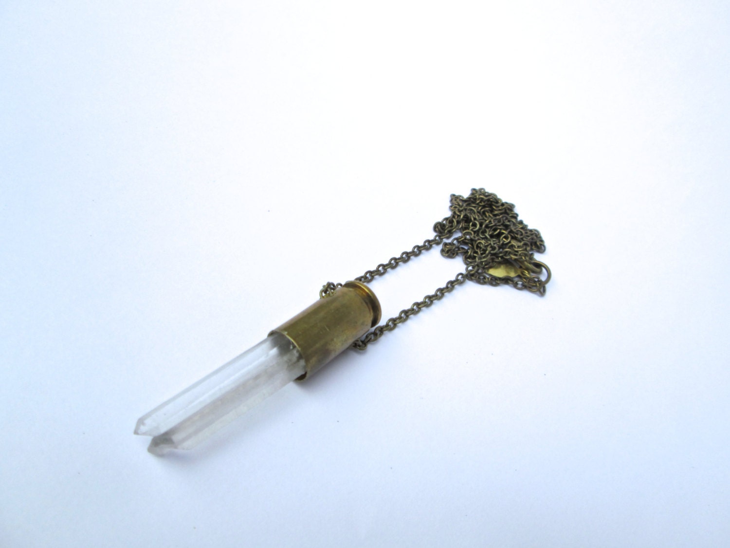 40S&W Quartz Crystal Bullet Necklace
