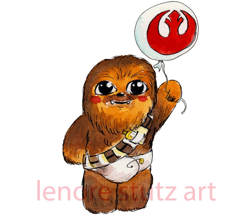 Star Wars Baby Baby Chewbacca Star Wars Nursery Art
