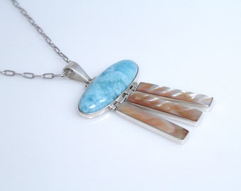 Large Larimar Pendant Translucent Larimar Stone by TheLarimarShop