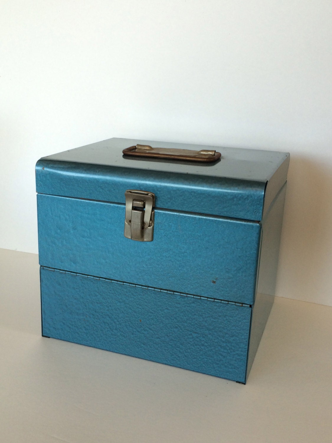 Industrial Blue Metal Container Film Reel Box 1950s Metal Box ...