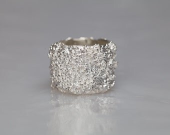 Organic Silver Ring Solid Sterling Silver Ring Open at