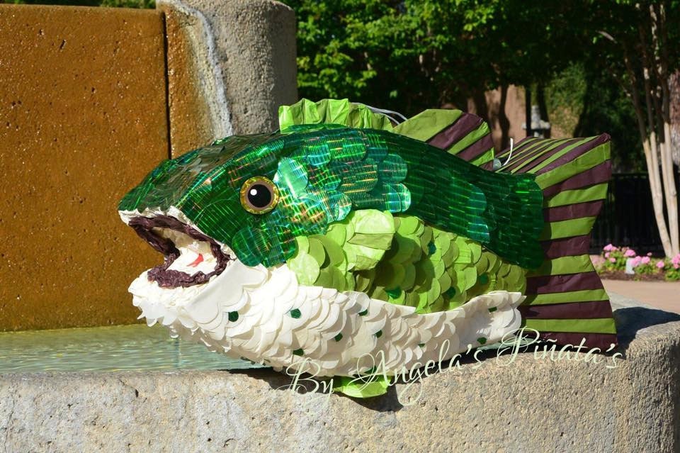 Custom Fish Pinata Bass Fish Piñata Fishermans birthday