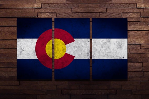 Colorado State Flag Wall Poster Art hanging Rustic
