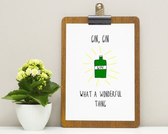 Gin print | Etsy