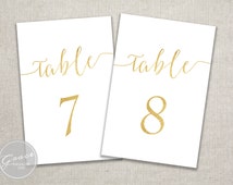 Popular items for gold table number on Etsy