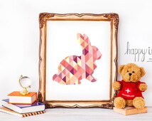 Popular items for geometric rabbit on Etsy