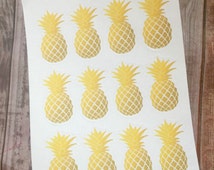 Item #0113 Golden Pineapples Stickers (perfect for planners)