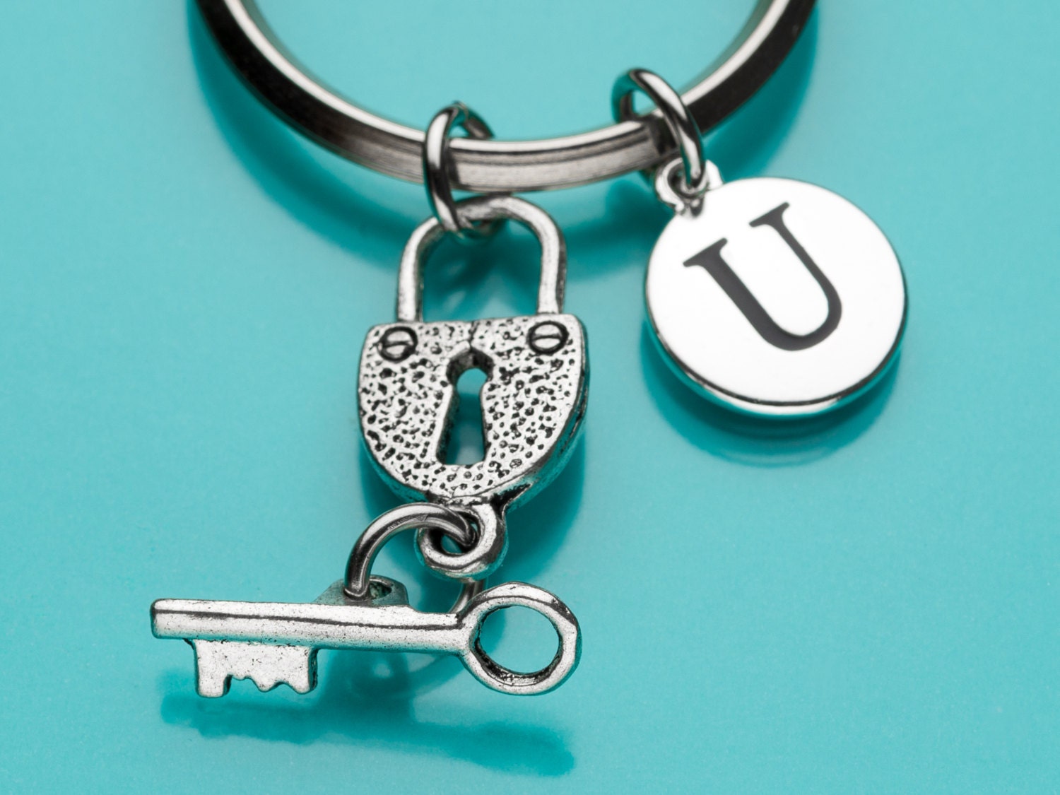 Heart and Key Locket Keychain Heart and Key Locket Key Ring