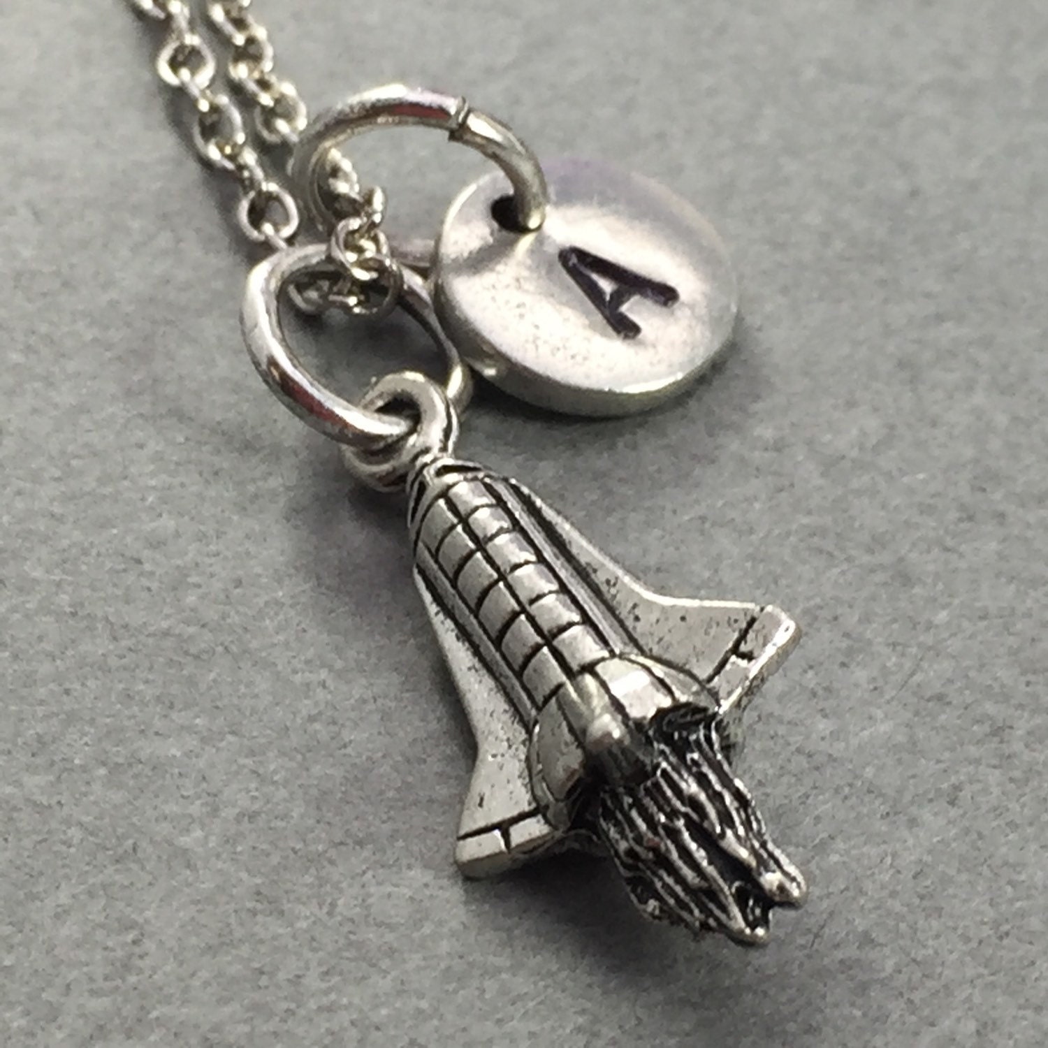 Rocketship necklace spaceship necklace rocket necklace