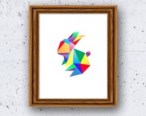 Popular items for geometric rabbit on Etsy