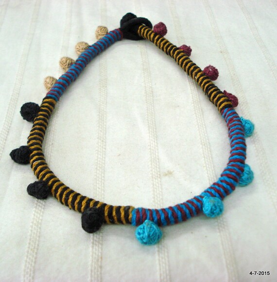 cotton thread chain necklace handmade rajasthan india