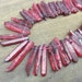 Frosted Red Quartz Crystal Spike Beads Crystal Points Raw