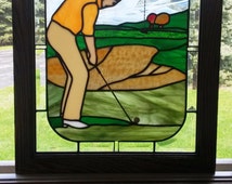 Popular items for golf stained glass on Etsy