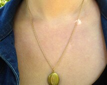 Simple Gold Locket Necklace