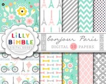 Unique paris digital paper related items | Etsy