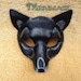 Okami leather mask...handmade Japanese wolf mask