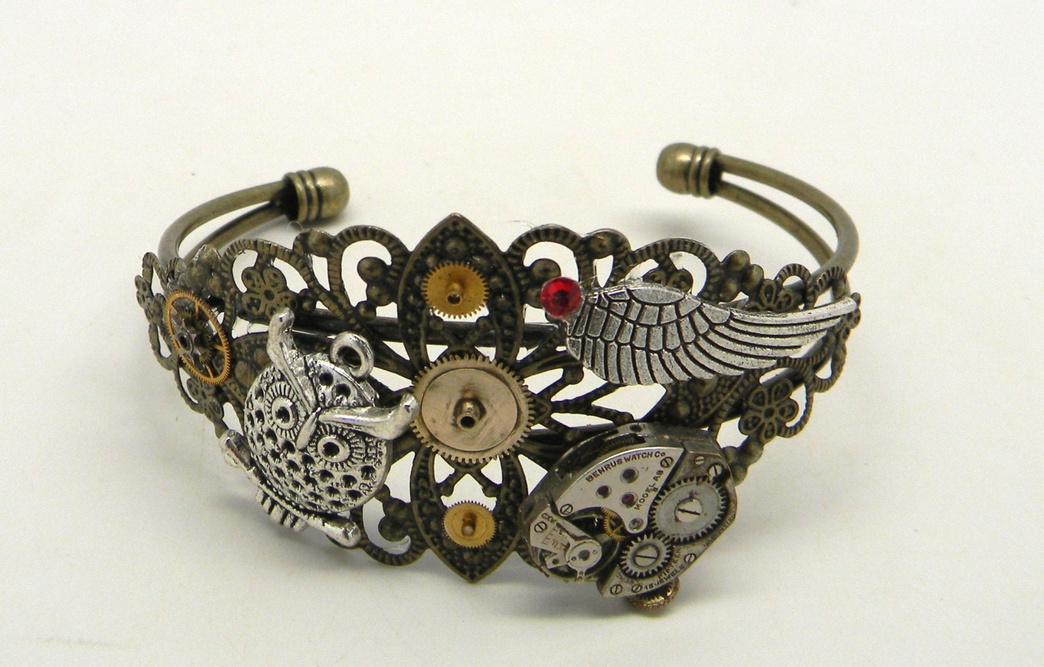 Steampunk jewelry. Steampunk cuff bracelet. Steampunk