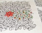 Items similar to Flowers on the Vine - Adult Coloring Book Single Page ...