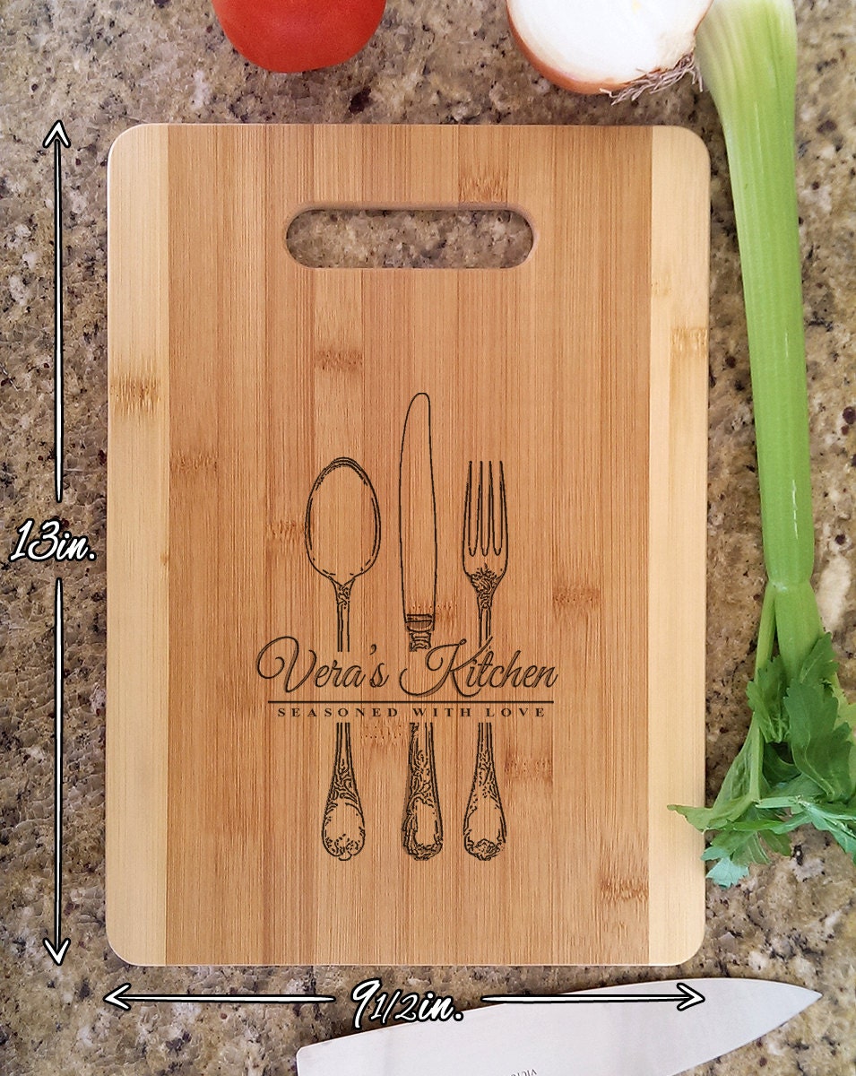 Personalized Kitchen Seasoned With Love Cutting Board