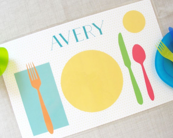 Learn to Set the Table Placemat Personalized Childrens