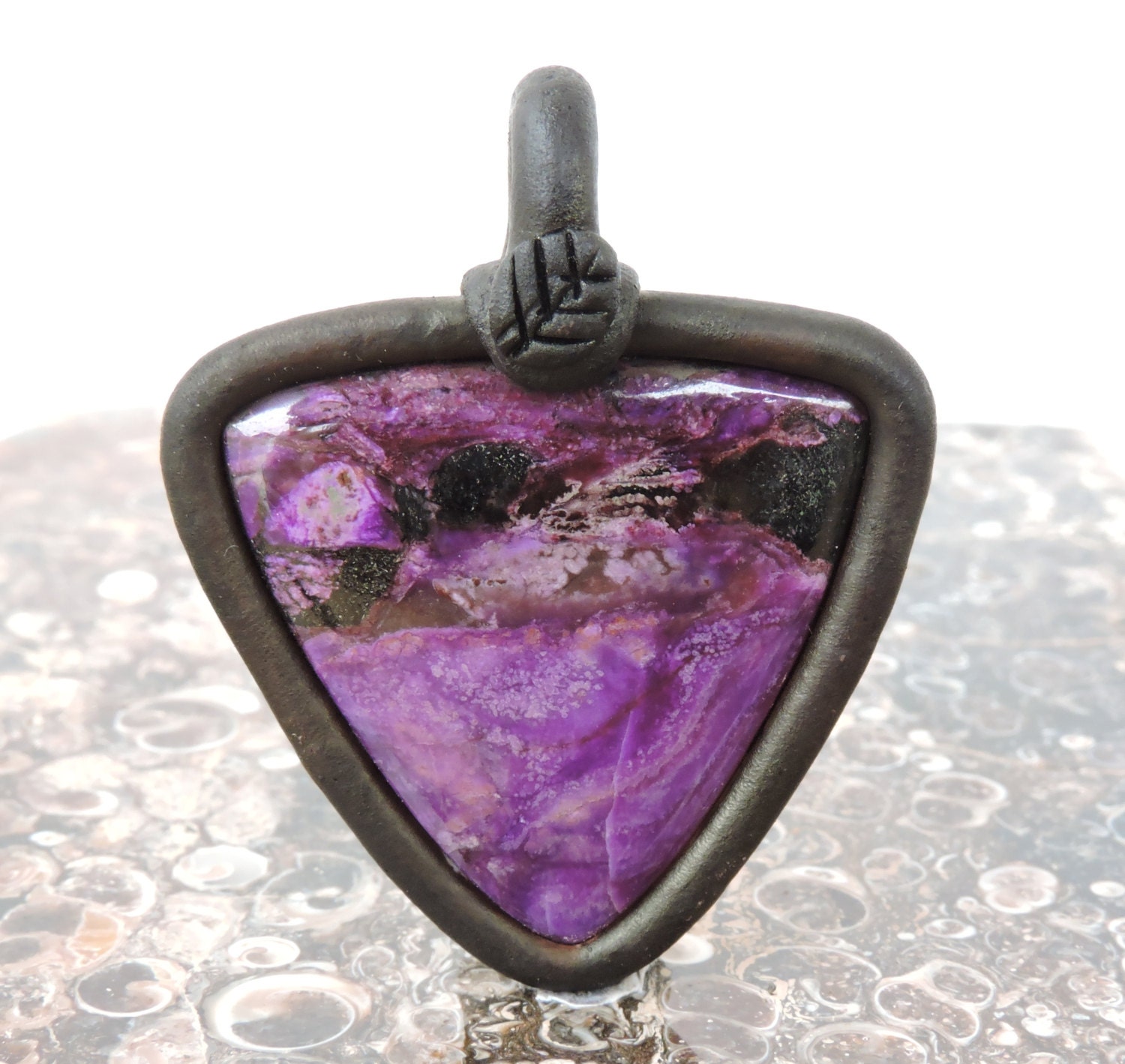 Sugilite Pendant by ClaybyPat on Etsy