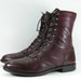 Justin mens 12 D lacer cowboy boots burgundy western ropers