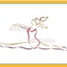 Leaping Gymnast Outline Machine Embroidery Design Sports Girls