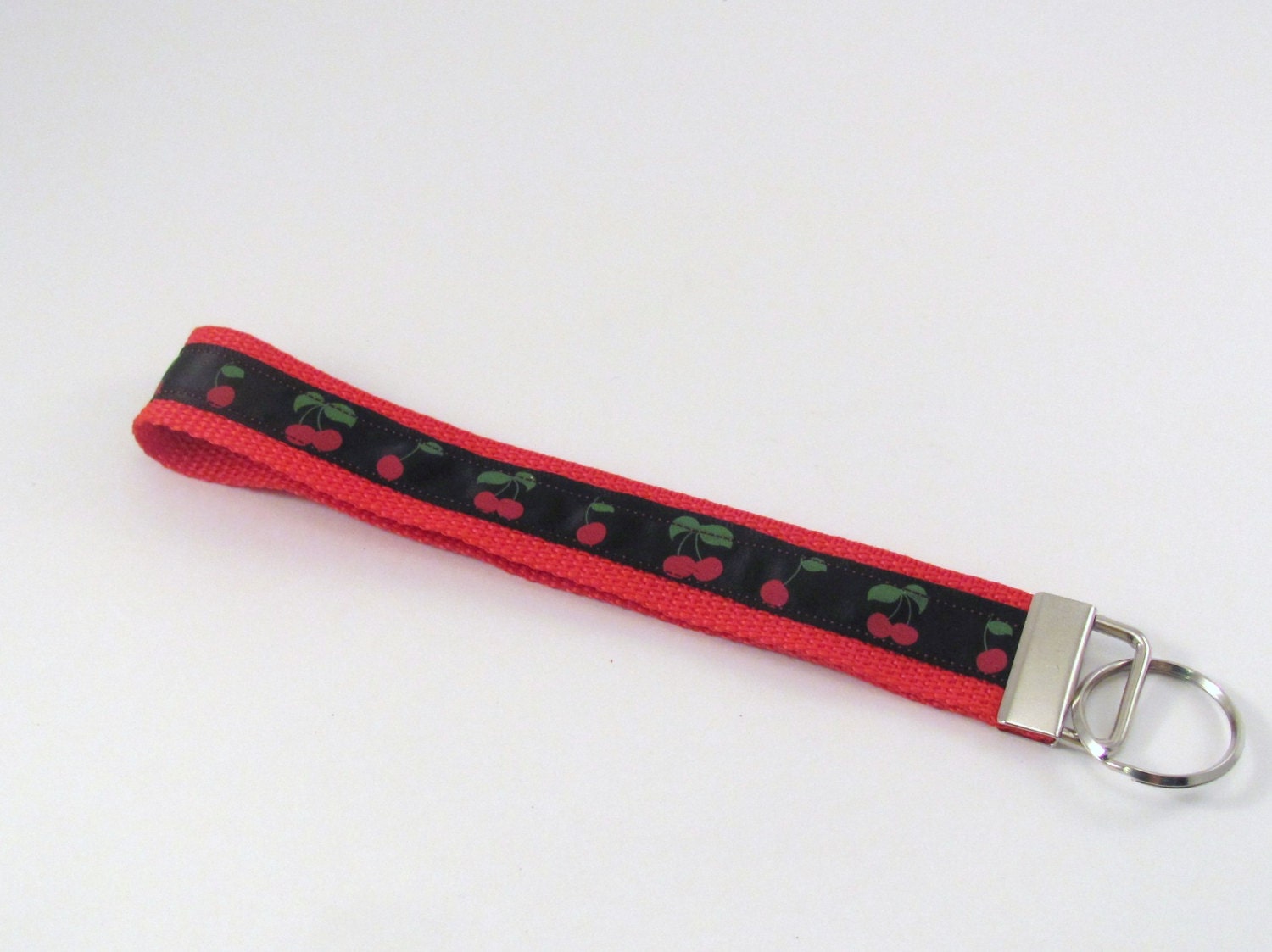 Key Chain Strap 7.5 Red Nylon Webbing and by YellowRoseStudios